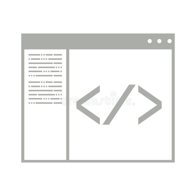 Browser Window with a Pair of Brackets and a Slash Stock Vector ...