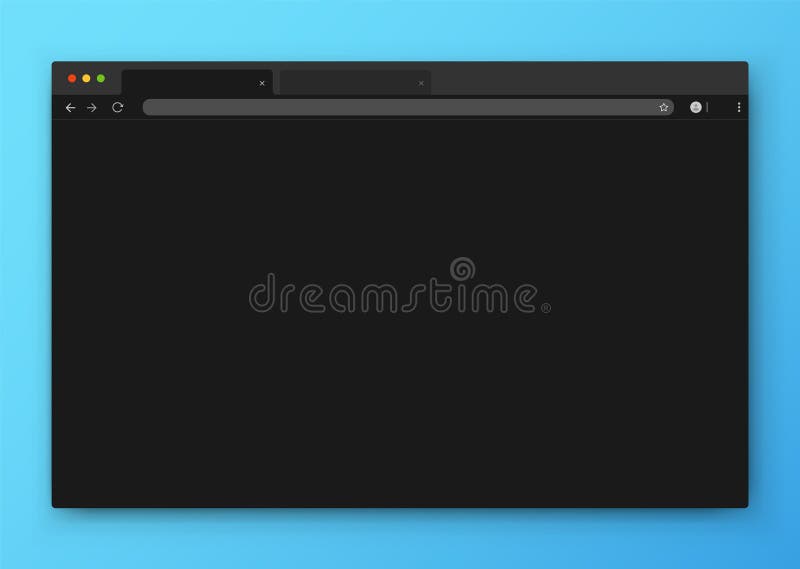 Browser Window. Realistic Black Empty Browser Window with Toolbar ...