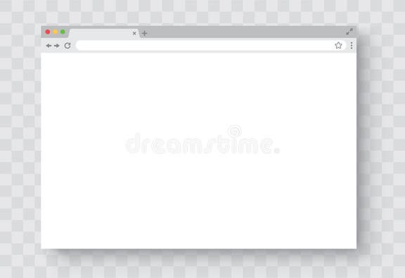 Browser Window. Realistic Blank Browser Window with Shadow Stock Vector - Illustration of grey ...