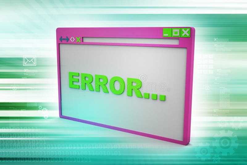 Browser Window Showing Error Stock Illustration - Illustration of http ...