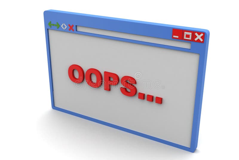 Browser Window Showing Error Stock Illustration - Illustration of ...