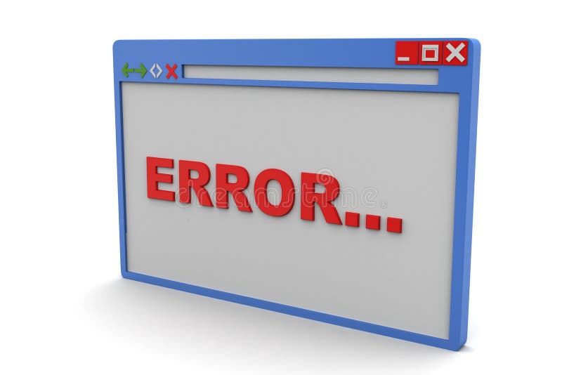 Browser Window Showing Error Stock Illustration - Illustration of ...
