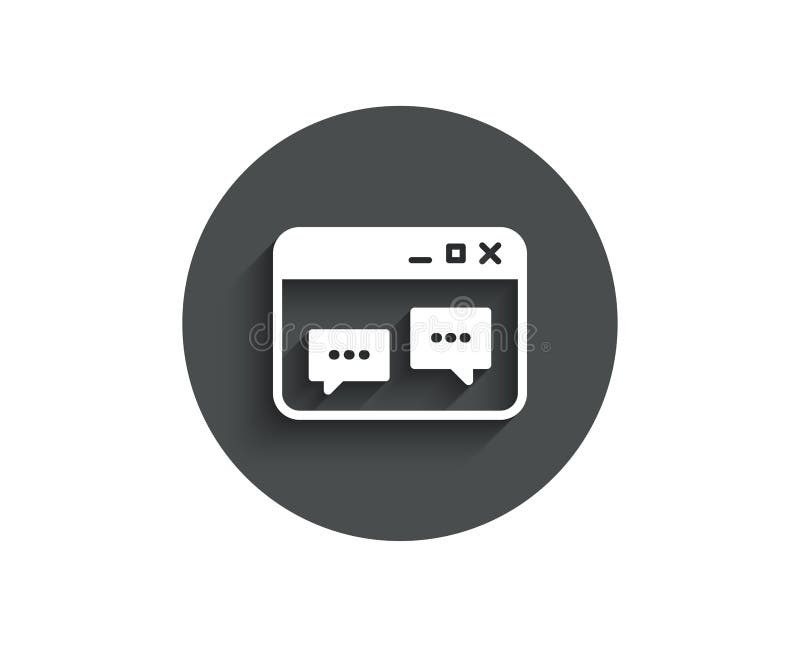 Browser Window Simple Icon. Chat Speech Bubbles. Stock Vector ...