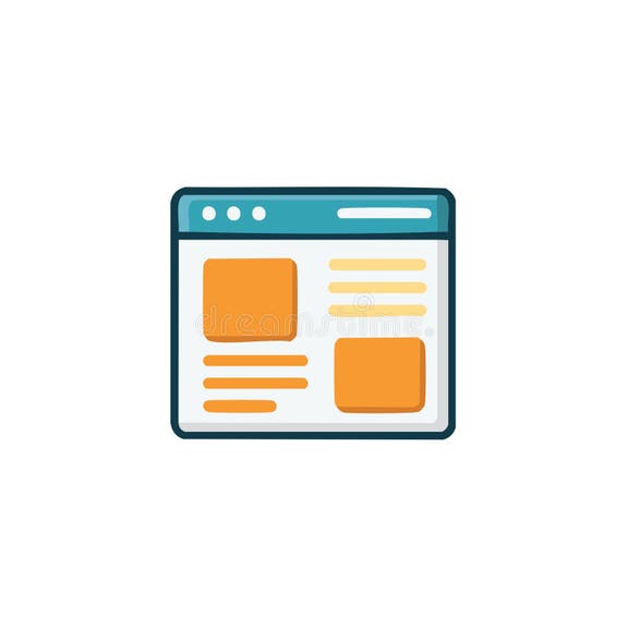 Browser Window Web Page Layout Icon Showing Abstract Content Blocks and ...
