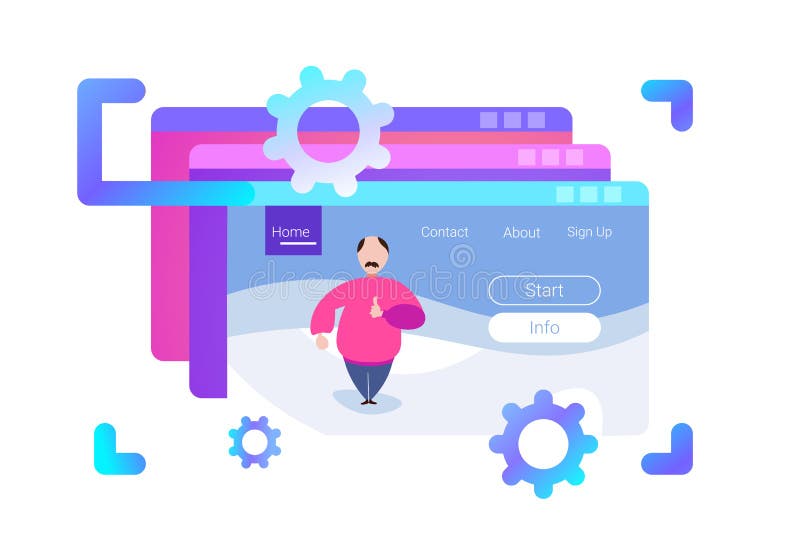 Browser Windows Interface Man Silhouette Standing Pose Thumb Up ...