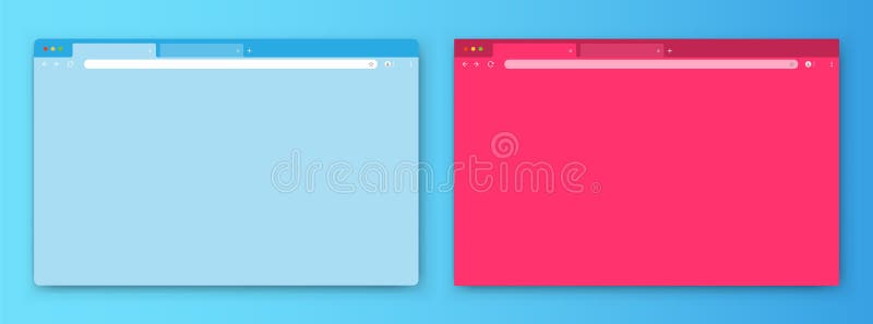 Browser Windows. a Set of Realistic Empty Blue and Pink Browser Windows ...