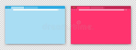 Browser Windows. a Set of Realistic Empty Blue and Pink Browser Windows ...