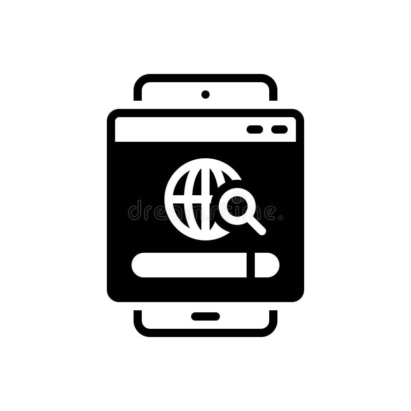 Black Solid Icon for Browsing, Search and Site Stock Vector ...