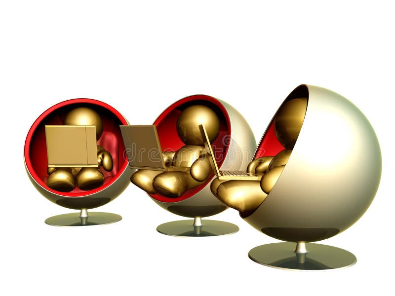 Browsing Internet with Security and Comfort Stock Illustration ...