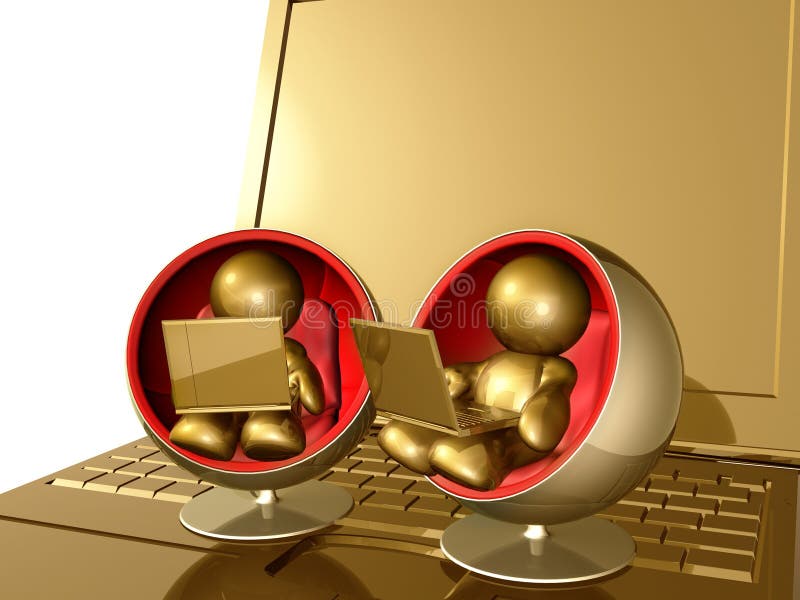 Browsing Internet with Security and Comfort Stock Illustration ...