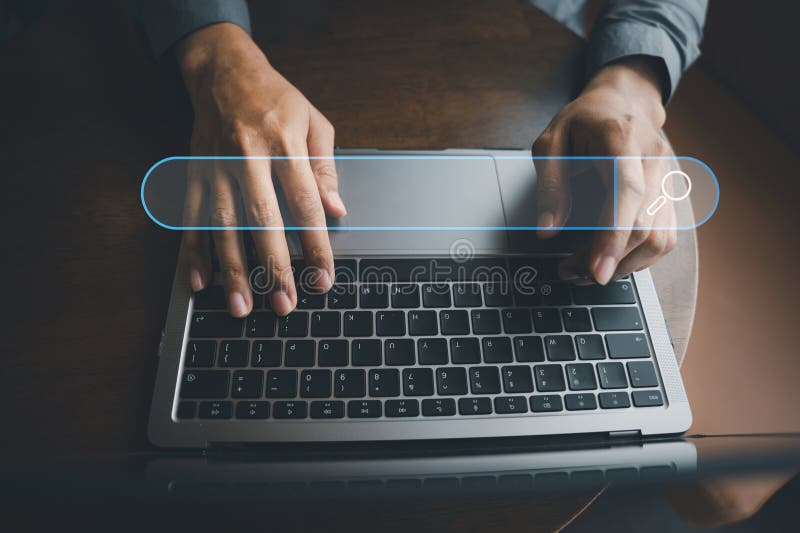 Browsing and Searching the Internet Using a Blank Search Bar Stock ...