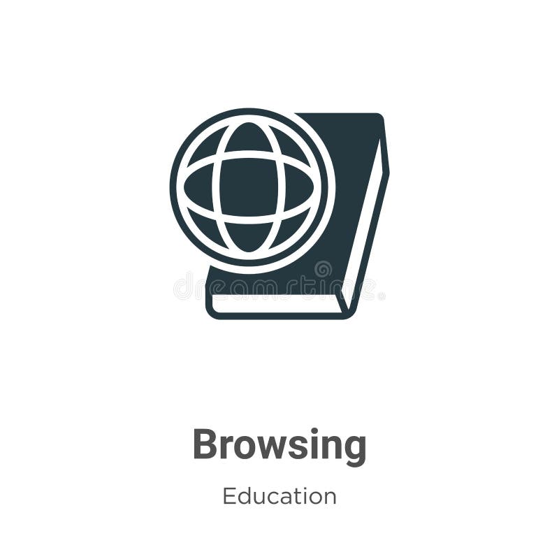 Browsing Vector Icon on White Background. Flat Vector Browsing Icon ...