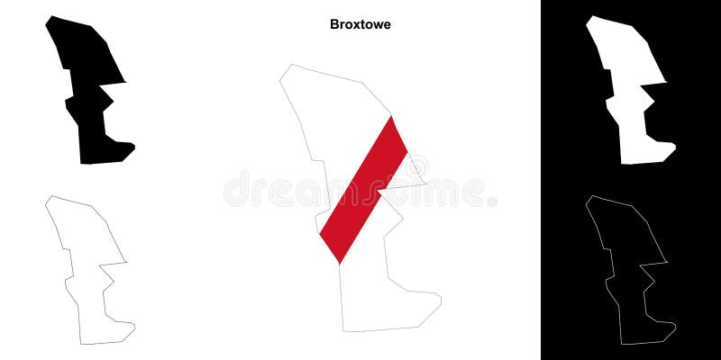 Broxtowe outline map stock vector. Illustration of detailed - 334901181