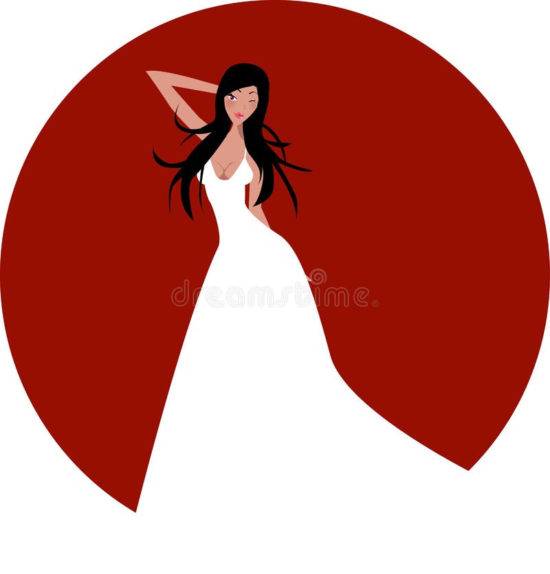 Brud vektor illustrationer. Illustration av leende, bukett - 8117804