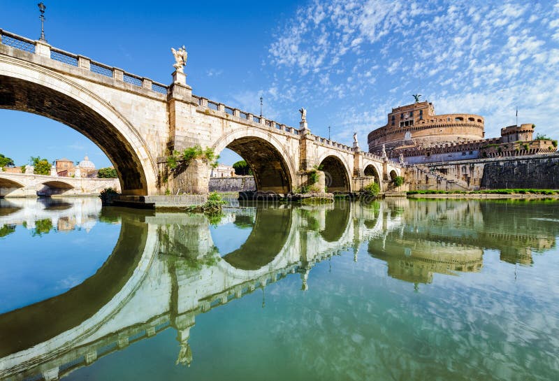 Brug En Kasteel Sant Angelo, Rome Stock Foto - Image of italië ...