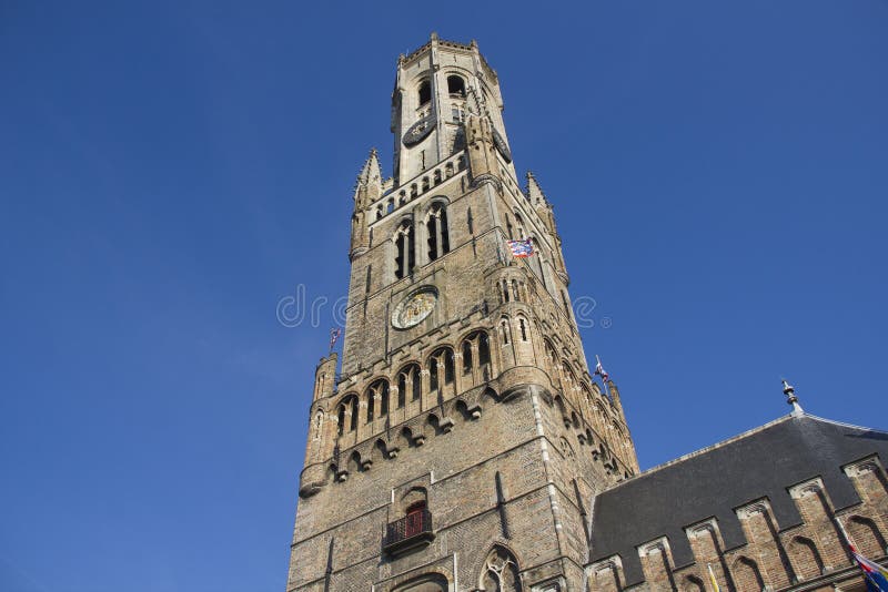 Bruges Church tower stock photo. Image of belgium, summer - 24765726