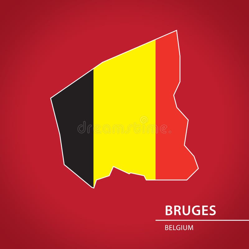 Bruges Map. Vector Illustration Decorative Design Stock Illustration ...