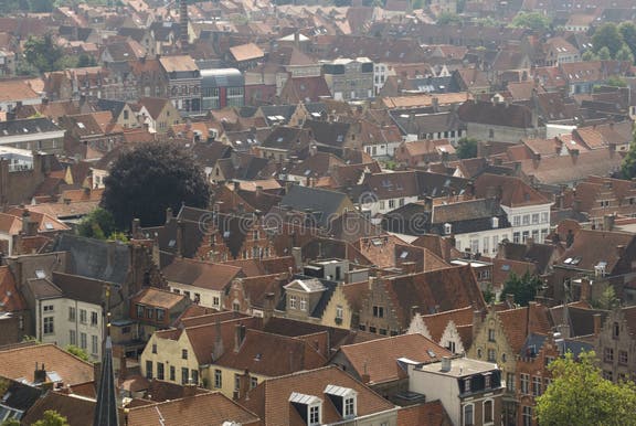 Bruges rooftops stock photo. Image of gothic, bruges - 12735536