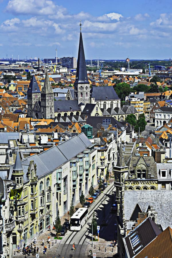 Bruges sunset tower editorial image. Image of city, house - 82374335