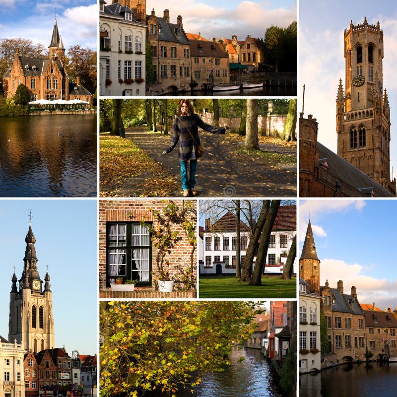 Bruges - tourism collage stock photo. Image of lady, beautiful - 15251882