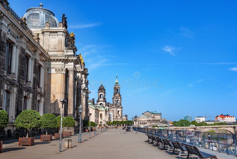 Bruhl`s Terrace in Dresden stock photo. Image of cathedral - 248561748