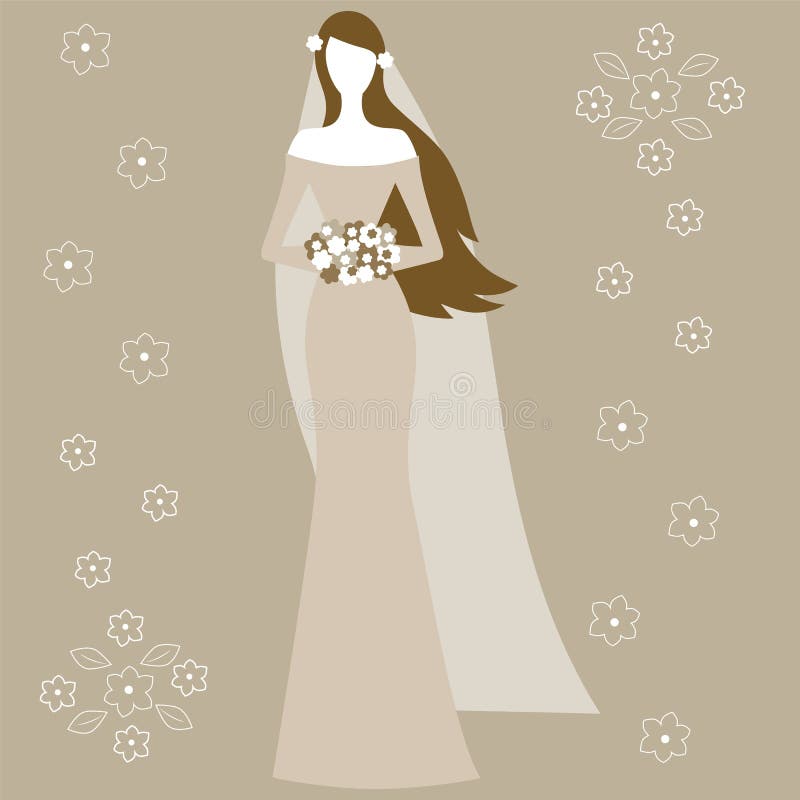 Bruid vector illustratie. Illustration of schilderij - 39819934