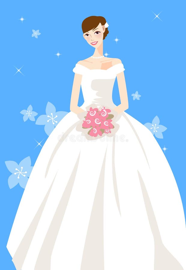 Bruid vector illustratie. Illustration of geluk, beeldverhaal - 6873979