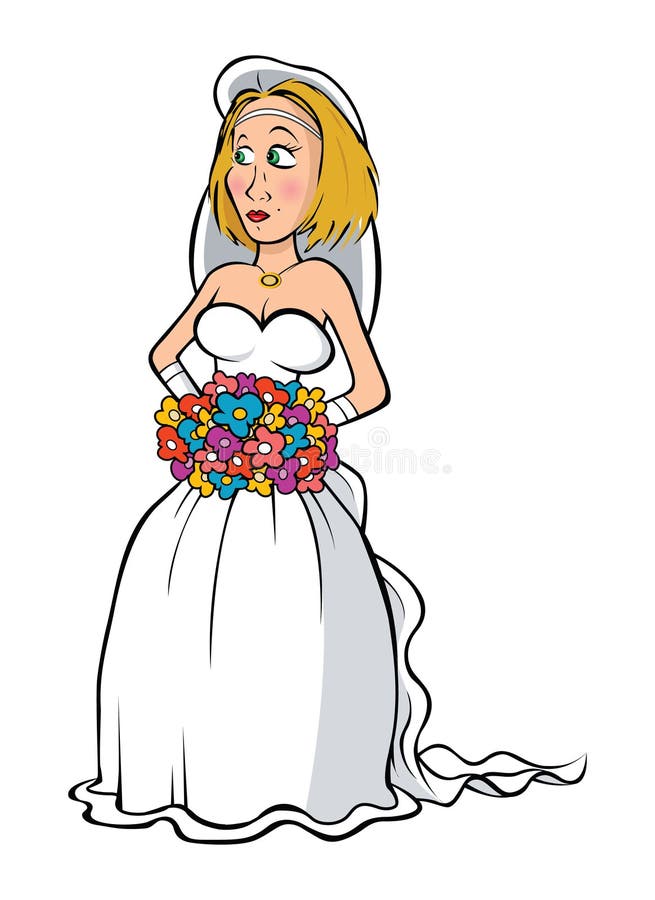 Gelukkige bruid vector illustratie. Illustration of zoet - 6803564