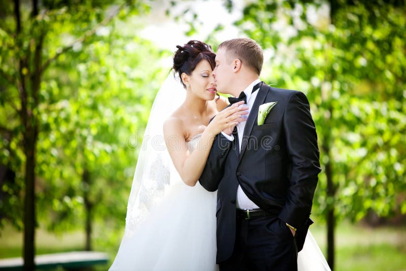 Bruid en bruidegom stock foto. Image of bruid, speels - 26884410
