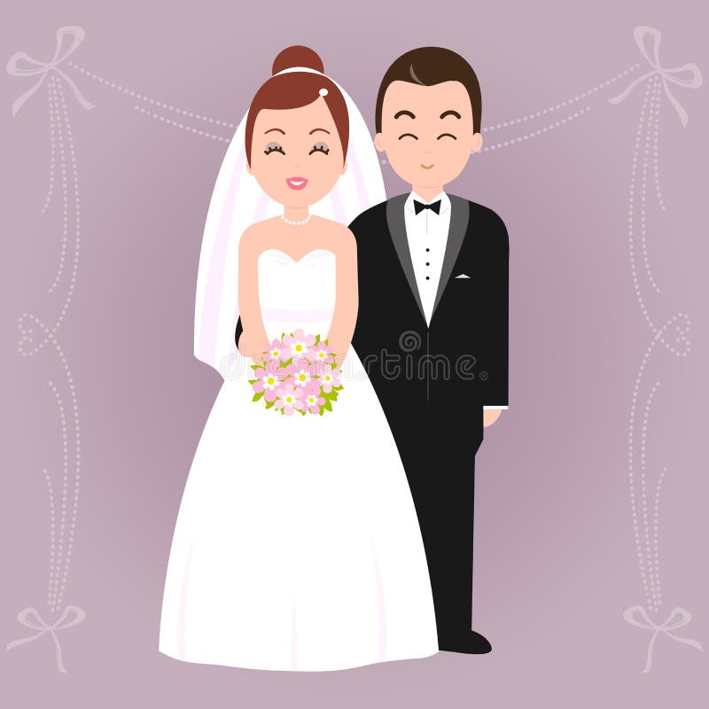 Bruid En Bruidegom. Gelukkig Getrouwd Paar, Een Man En Een Vrouw Die ...