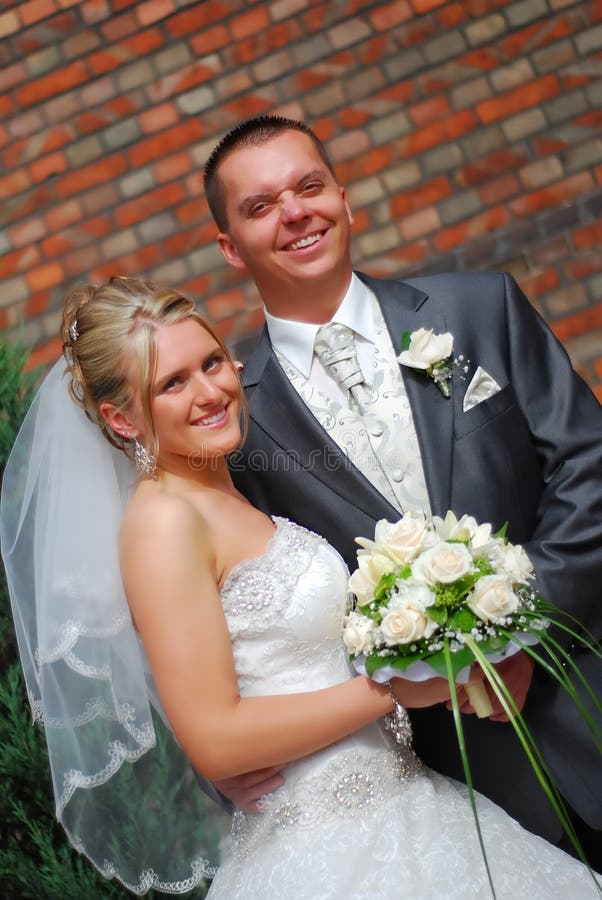 Bruid en bruidegom stock afbeelding. Image of liefde, huwelijk - 9502923