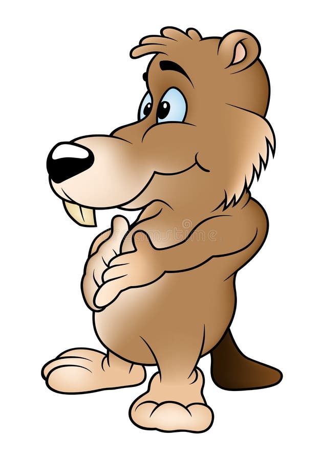 Bruine Bever vector illustratie. Illustration of schilderij - 22032484