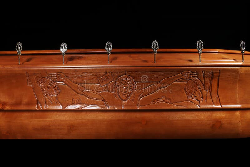 Bruine Doodskist, Close-upmening Stock Afbeelding - Afbeelding ...