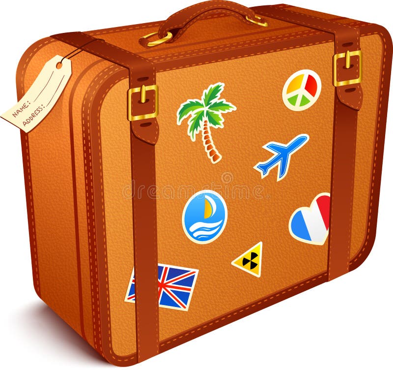 De koffer van de reiziger vector illustratie. Illustration of bagage ...