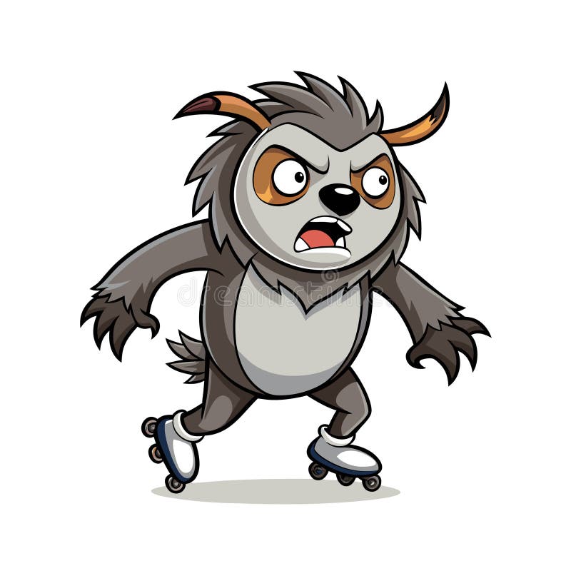 Bruised Sloth Skating Illustration for Creative Designs Stock Photo ...
