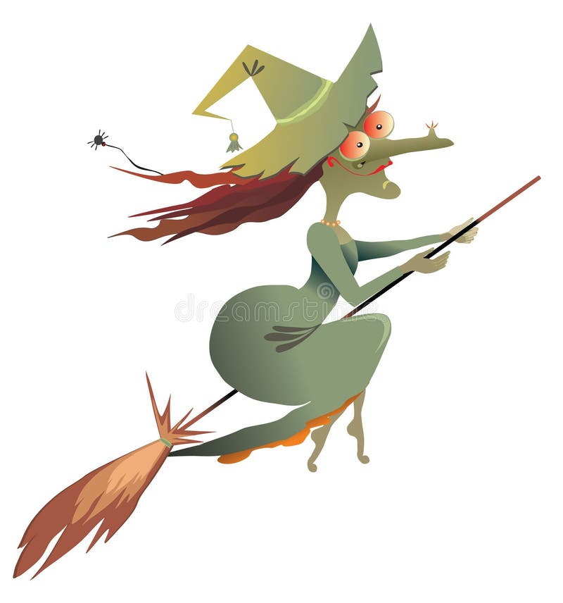 Bruja verde ilustración del vector. Ilustración de oscuro - 16050869