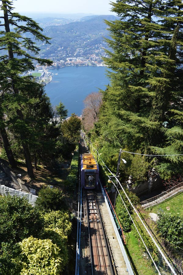 Brunate s funicular editorial photo. Image of railway - 34092046
