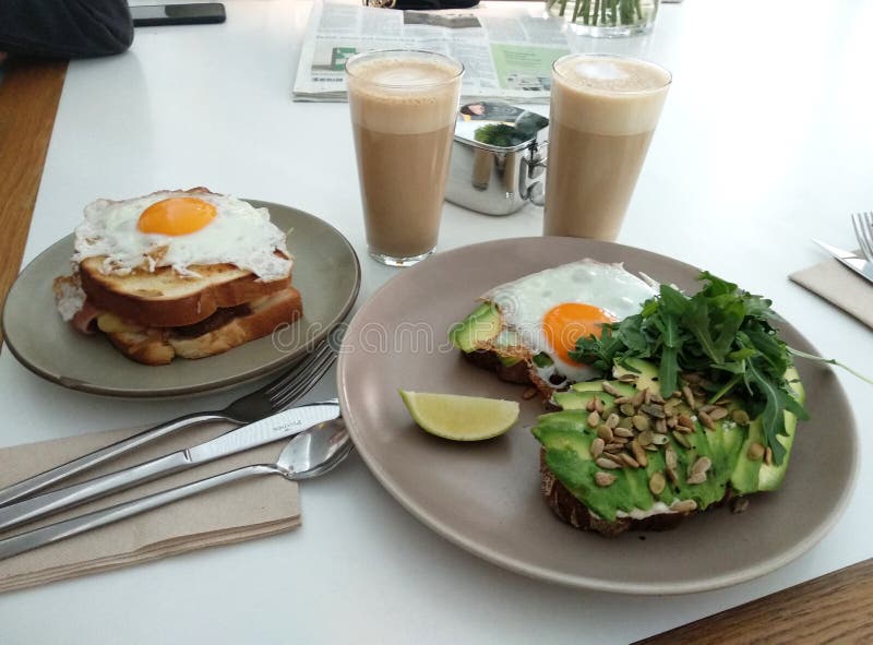 Brunch and Breakfast Dishes on the Table Stock Image - Image of bread ...