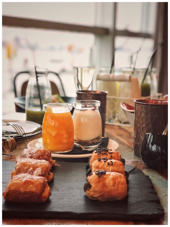 Brunch at restaurant stock image. Image of food, yogourt - 135434887