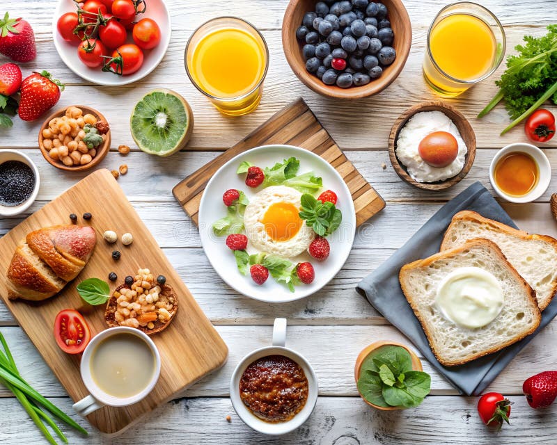 Brunch Time – Delicious and Attractive Brunch Service Combination Stock Image - Image of table ...