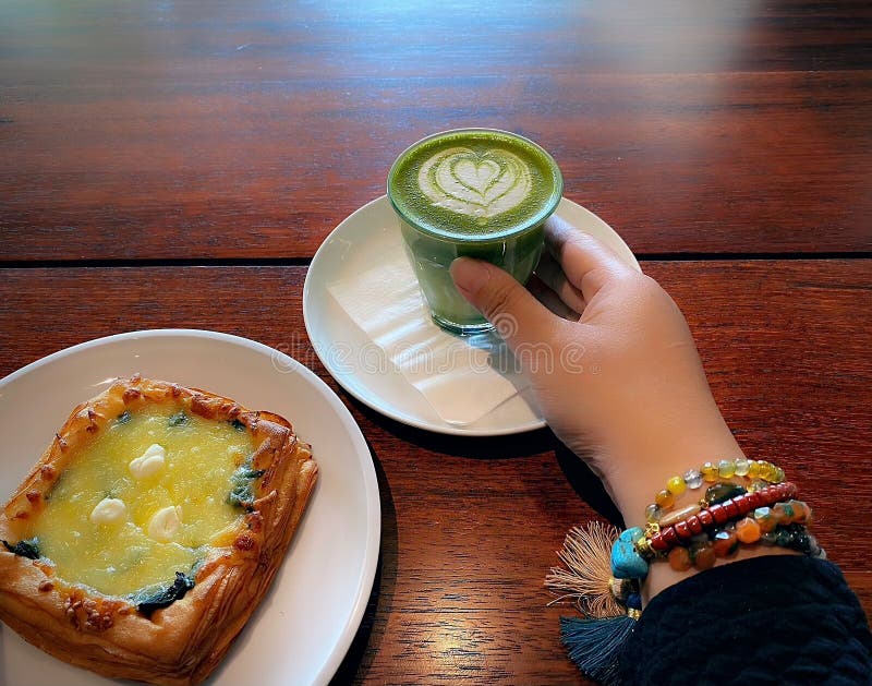 Brunch Time stock image. Image of bakery, green, hotdrink - 206704955