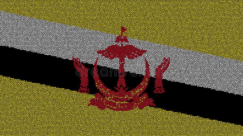 Brunei Darussalam Flag in an Abstract Mosaic Style, Creative Geometric ...