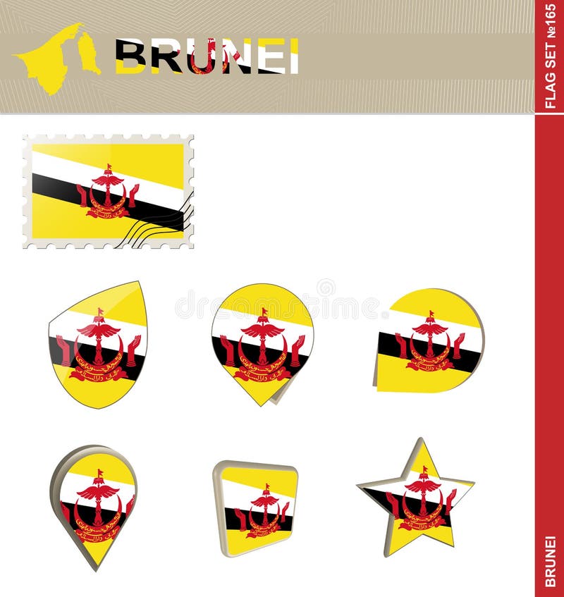 Brunei Flag Set, Flag Set #165 Stock Vector - Illustration of icon ...
