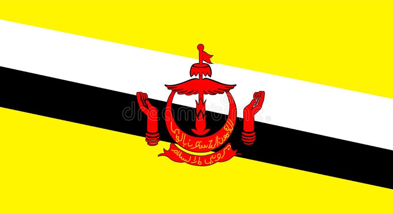 Sultanate of Brunei Flag with Aspect Ratio of 1:2 Stock Vector ...