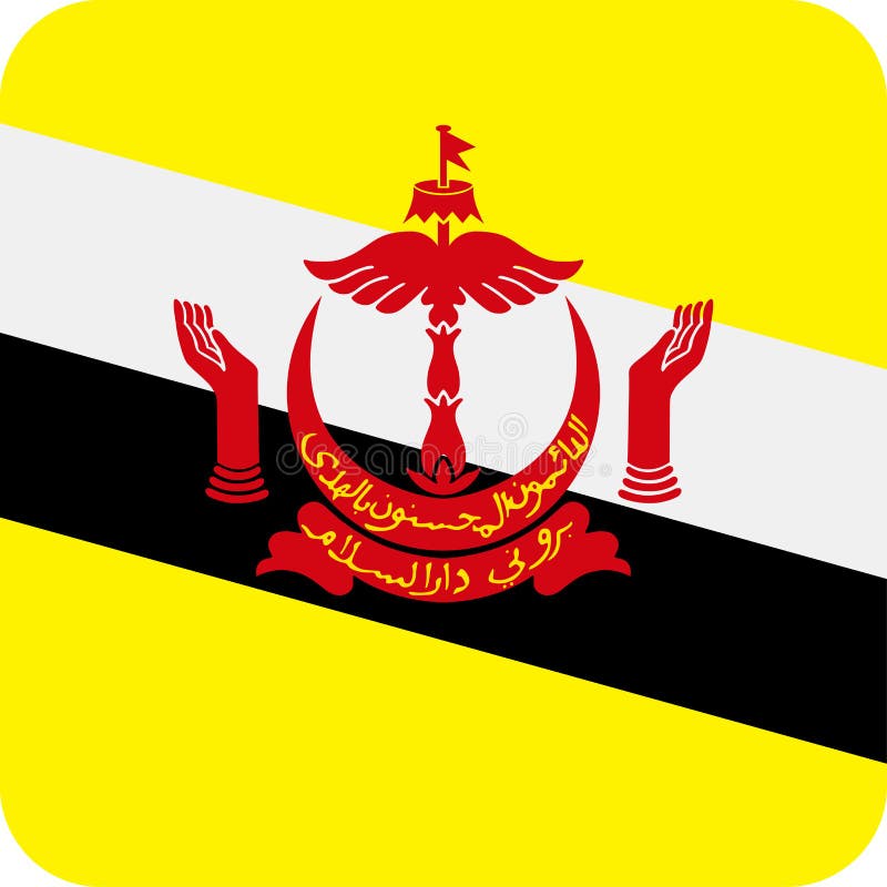 Brunei Flag Vector Flat Icon Stock Illustration - Illustration of icons ...