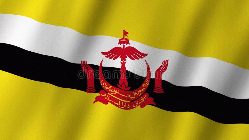 Brunei Flag Waving in the Wind. Flag of Brunei Images Stock Photo - Image of geography, icon ...
