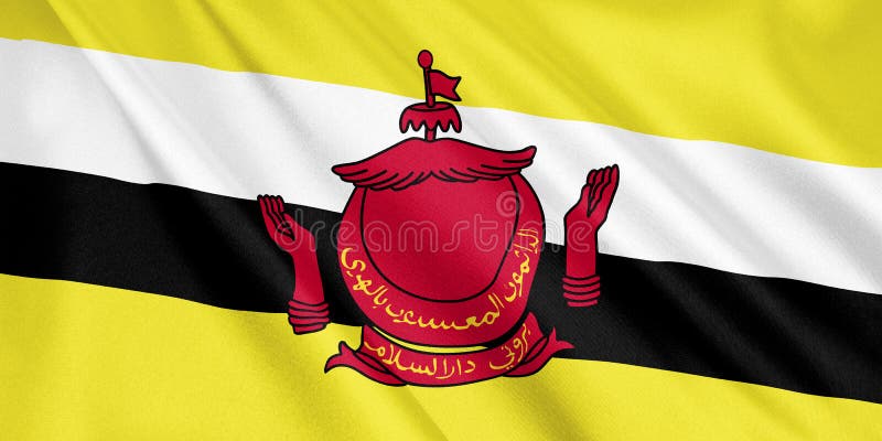 Brunei Flag Waving with the Wind. Stock Illustration - Illustration of ...