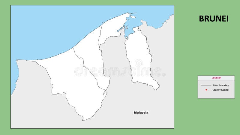 Brunei Map. State and District Map of Brunei Stock Vector ...