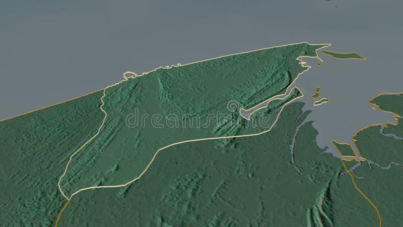Brunei and Muara, Brunei - Outlined. Relief Stock Illustration ...