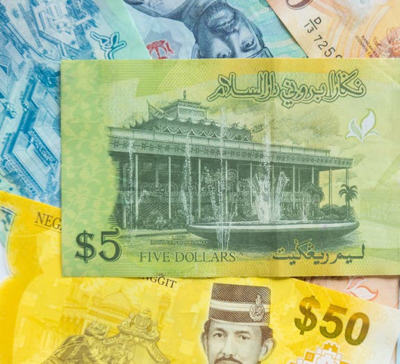 Brunei $5 note stock image. Image of green, macro, exchange - 401707149